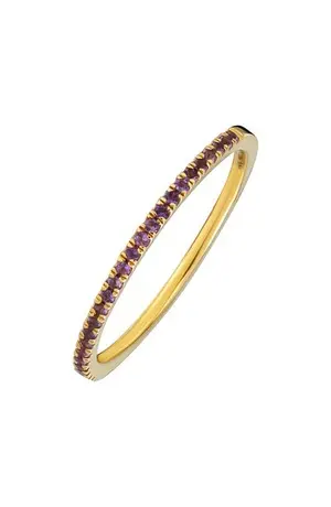 Bony Levy Stackable Sapphire Ring 18k Yellow Gold Amethyst