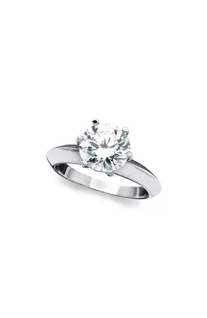 CRISLU Cubic Zirconia Solitaire Ring - Platinum