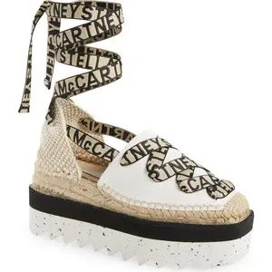 Stella McCartney Stella McCartney Gaia Logo Espadrille Camelia/white