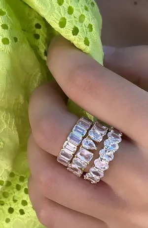 SHYMI Cubic Zirconia Eternity Band - Silver