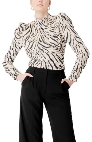 Bardot Ruched Tiger Print Bodysuit
