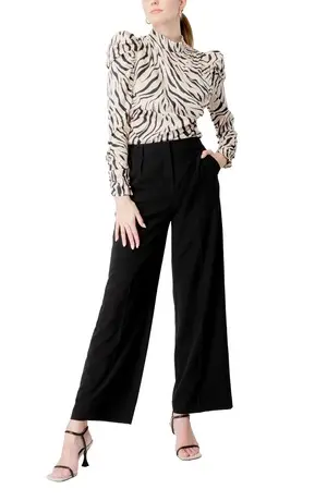 Bardot Ruched Tiger Print Bodysuit