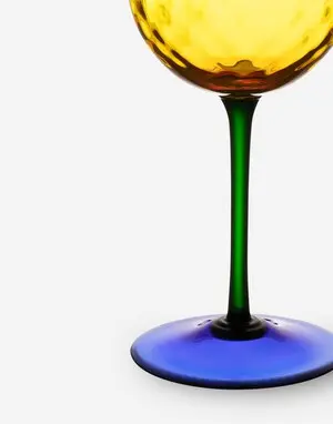 Dolce & Gabbana Hand-blown Murano Red Wine Glass - Multicolor
