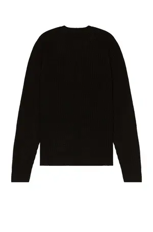 SCHOTT Ribbed Wool Crewneck Sweater - Black