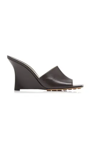 Bottega Veneta Stretch Wedge Lounge Mules Brown