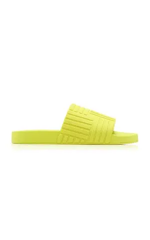 Bottega Veneta Carpet Rubber Slide Sandals - Green