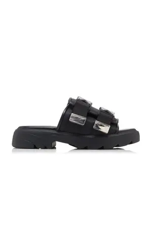Bottega Veneta Flash Buckled Leather And Rubber Sandals - Black