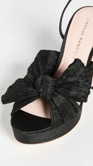 LOEFFLER RANDALL Pleated Platform Sandals - Black