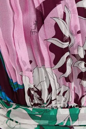 Emilio Pucci Pleated Printed Silkblend Georgette Top