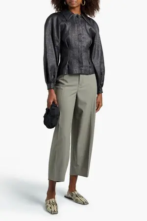 Rodebjer Rodebjer Aia Cropped Gabardine Tapered Pants - Gray