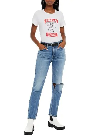 RE/DONE 70s Distressed Highrise Straightleg Jeans