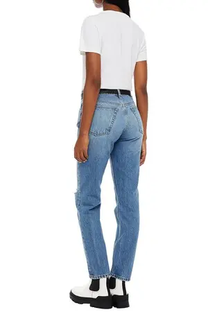 RE/DONE 70s Distressed Highrise Straightleg Jeans