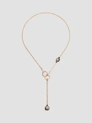 Pomellato Nudo Two-tone 18k Gold, Obsidian & Diamond Necklace - Black