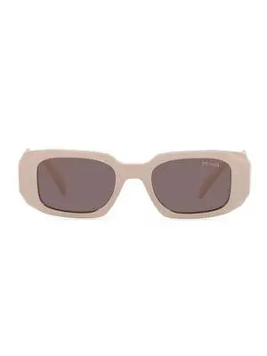 Prada 49mm Rectangle Sunglasses Beige