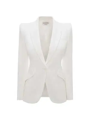 Alexander McQueen Tailored Peak-lapel Jacket Porcelain