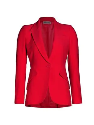 Alexander McQueen Tailored Peak-lapel Jacket Red