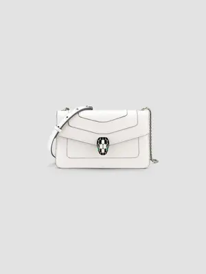 BVLGARI Serpenti Leather Crossbody Bag - White Agate