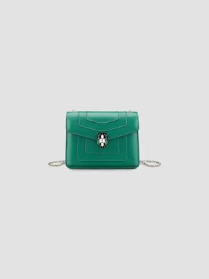 BVLGARI Serpenti Leather Crossbody Bag - Emerald Green