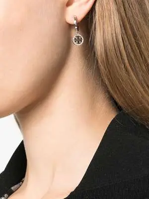 Tory Burch Icon Pavé Hoop Earrings