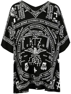 KTZ Church Print Kaftan Shirt