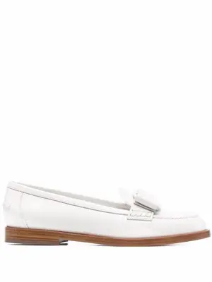 FERRAGAMO Viva Bow-embellished Loafers - White