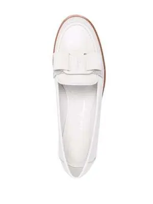 FERRAGAMO Viva Bow-embellished Loafers - White