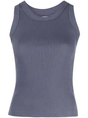 STYLAND Jersey Ribbed Knit Vest - Blue