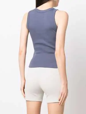 STYLAND Jersey Ribbed Knit Vest - Blue