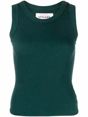 STYLAND Ribbed Knit Vest Top - Green