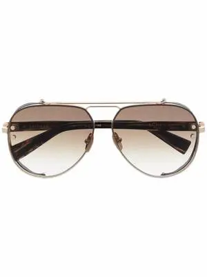 Balmain Pilot Frame Sunglasses - Brown