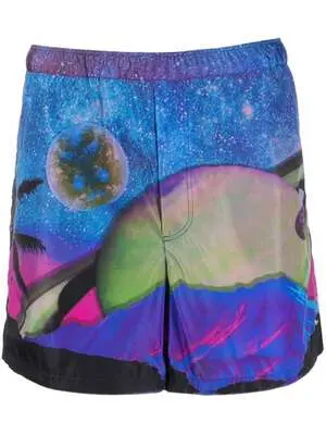 Valentino Garavani Graphic-print Swim Shorts - Blue