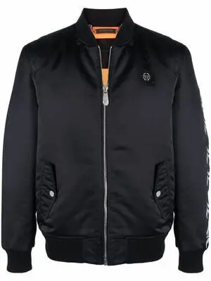 Philipp Plein Logo-print Bomber Jacket - Black