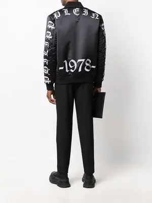 Philipp Plein Logo-print Bomber Jacket - Black
