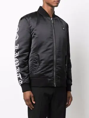 Philipp Plein Logo-print Bomber Jacket - Black