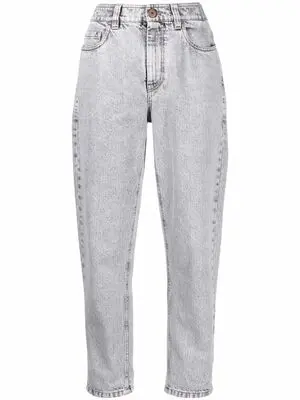 Brunello Cucinelli Tapered-leg Jeans - Grey