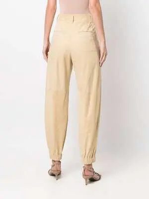 Brunello Cucinelli Cuffed-ankle Leather Trousers