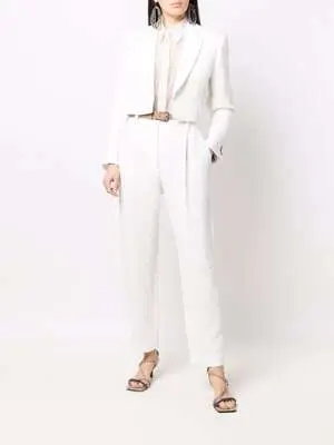 Brunello Cucinelli Linen-cotton Tapered Trousers - White