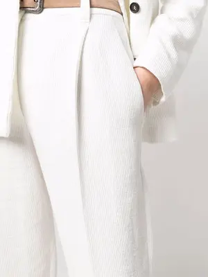 Brunello Cucinelli Linen-cotton Tapered Trousers - White