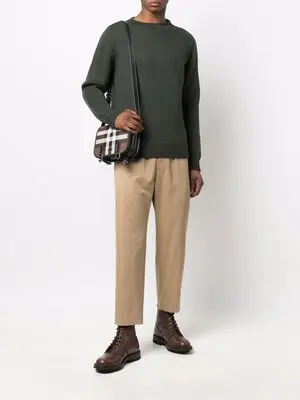 DELL'OGLIO Merino Knit Crew Neck Jumper - Green