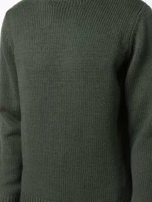 DELL'OGLIO Merino Knit Crew Neck Jumper - Green