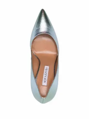 AQUAZZURA Purist Metallic-effect 105mm Pumps