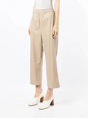 Goen.j Faux-leather Straight Trousers - Brown