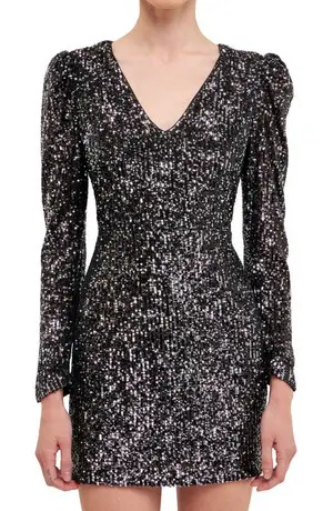 Endless Rose Sequin Long Sleeve Minidress