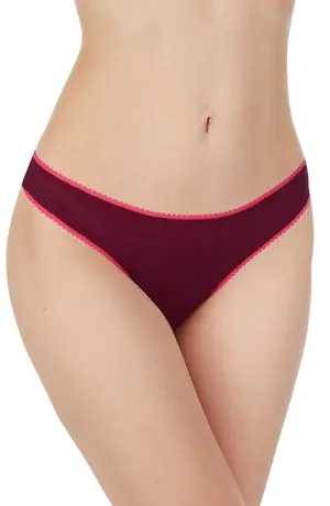 ON GOSSAMER Hip-g Mesh Thong Beetroot