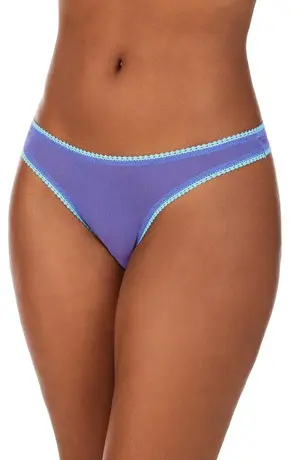 ON GOSSAMER Hip-g Mesh Thong Blue Iris