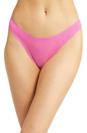 ON GOSSAMER Hip-g Mesh Thong Bright Pink