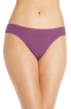 ON GOSSAMER Hip-g Mesh Thong Deep Plum