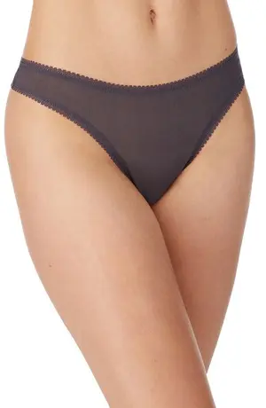 ON GOSSAMER Hip-g Mesh Thong Mochachino