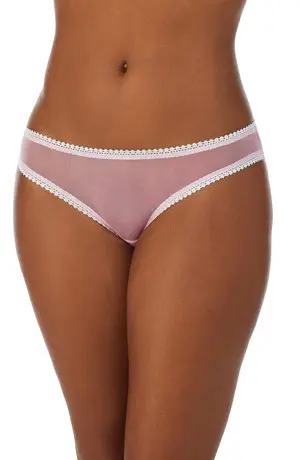 ON GOSSAMER Hip-g Mesh Thong Orchid Smoke