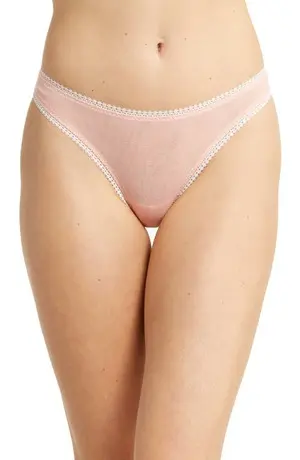 ON GOSSAMER Hip-g Mesh Thong Peach Pearl
